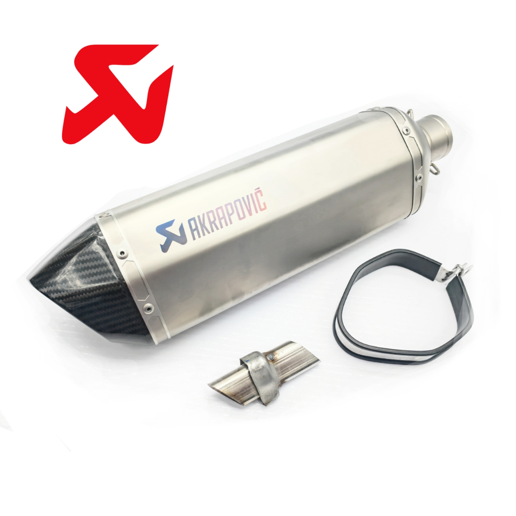 TITANIUM Muffler Universal 470mm Tabung Ekzos Akravopic GSXS750 ER6 ...
