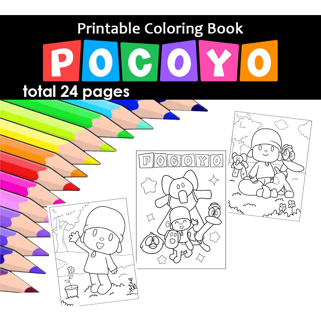 [Softcopy PDF] 24 Pocoyo Printable Coloring Book For Kids Adults Stress ...