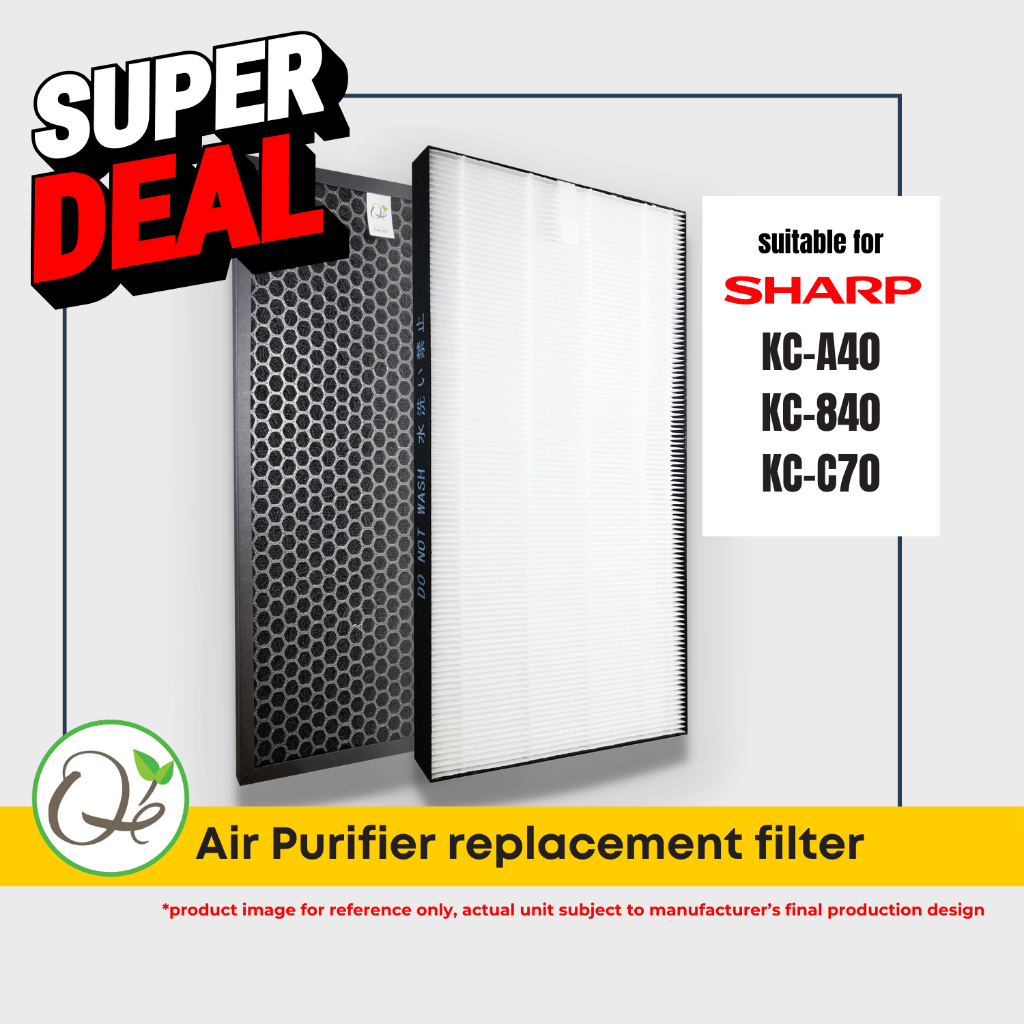 Qé fit SHARP KC-A40 KC-840 KC-C70 HEPA air filter 空气过滤网 penapis udara ...