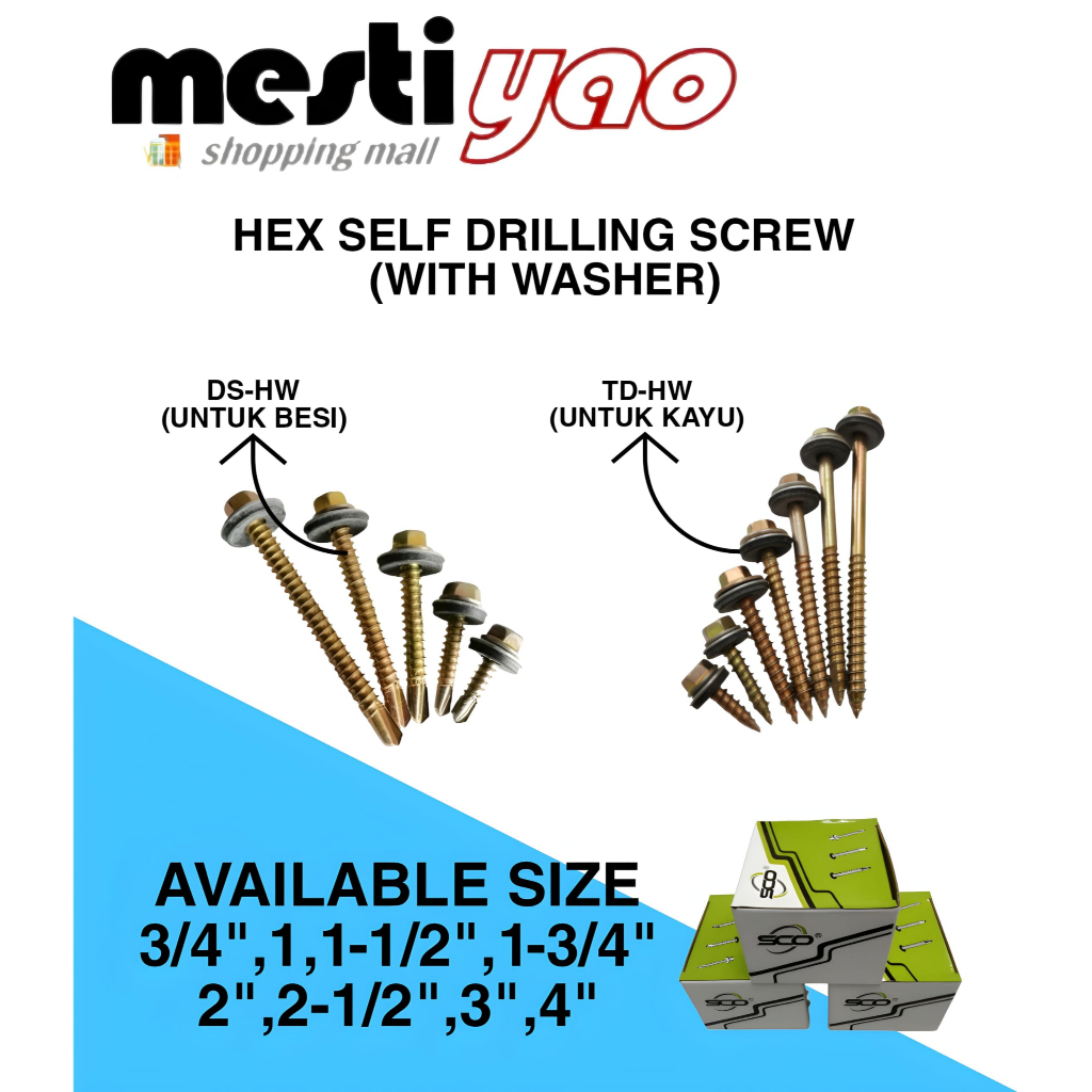 (1PCS)Hex Self Drilling Screw With Washer For Wood And Metal/Screw ...