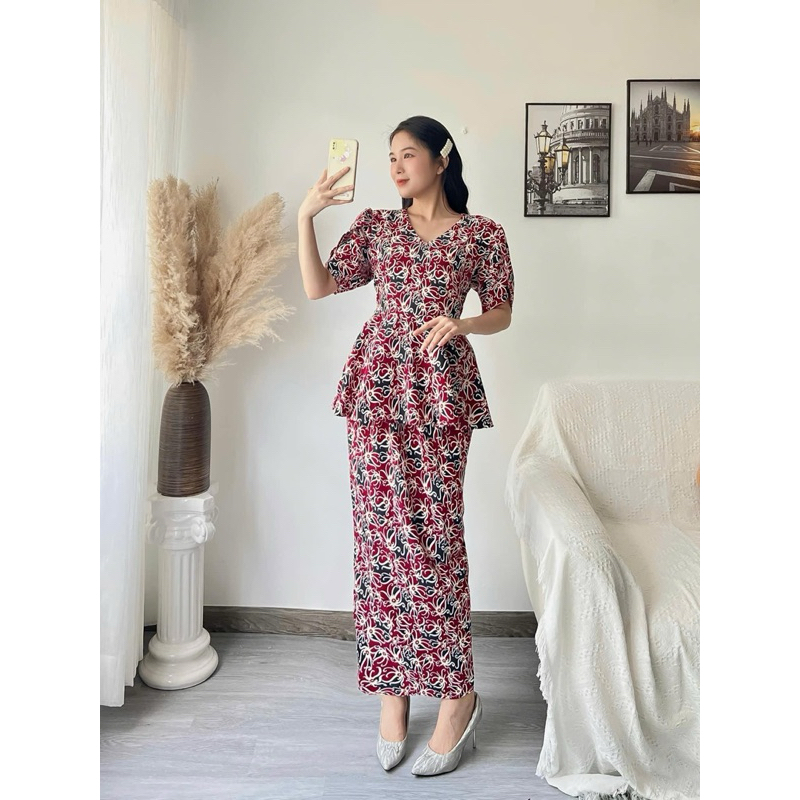 BORNEO DRESS SET PEPLUM CORAK SABAH/SARAWAK (1) | Shopee Malaysia