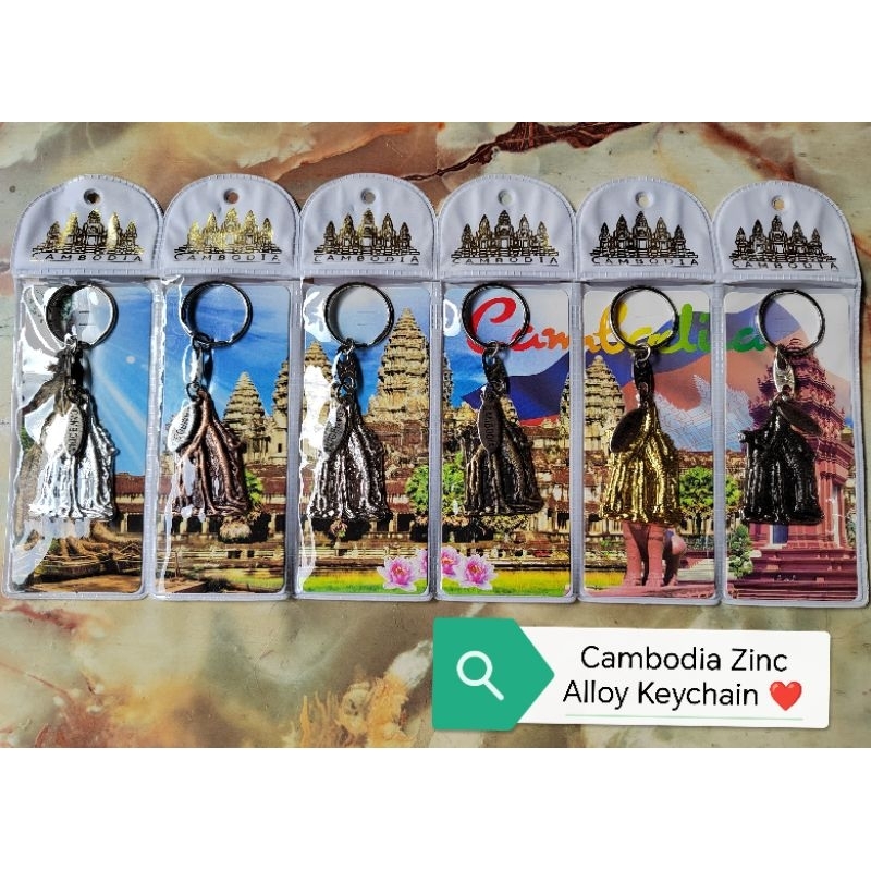 [Cambodia Keychain] 6 IN 1 Set Cambodia Keychain Souvenir Zinc Alloy ...