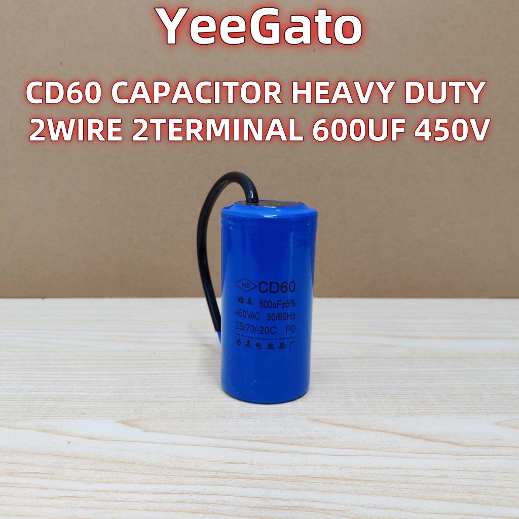 ( CD60) [ 600uF ] CAPACITOR HEAVY DUTY 2WIRE 2TERMINAL (450V)COMPRESSOR ...
