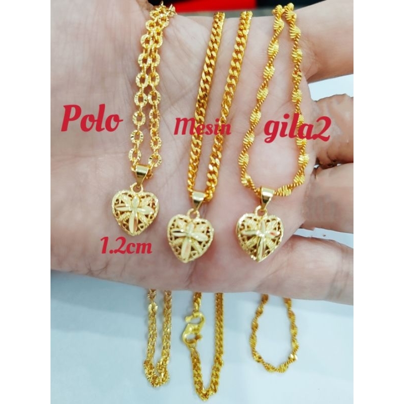 RANTAI leher loket EMAS BANGKOK kalung necklace set | Shopee Malaysia