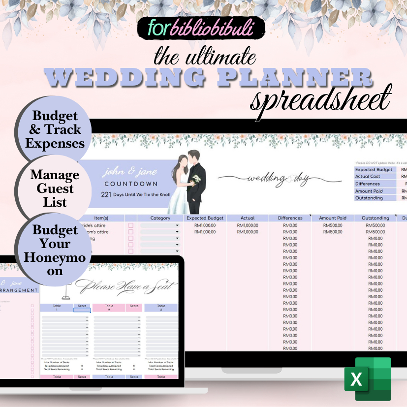[DIGITAL] Ultimate Wedding Planner Google Spreadsheet Budget Honeymoon ...