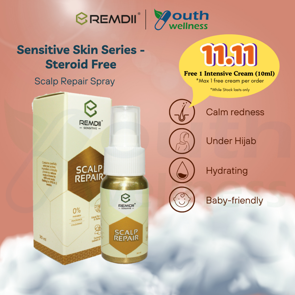 Remdii Sensitive Scalp Repair Spray (30ml) Dry, Red, Itchy & Flaky ...