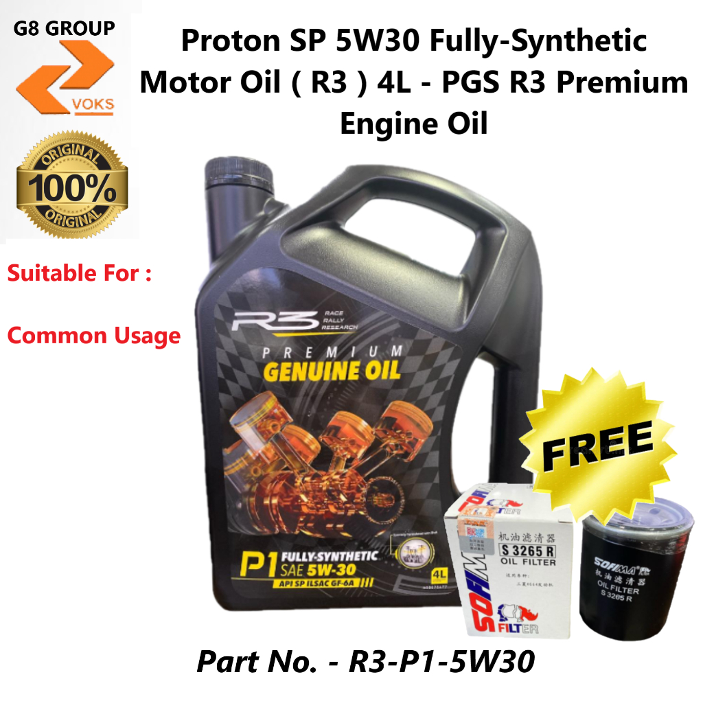 Proton SP 5W30 Fully-Synthetic Motor Oil ( R3 ) 4L - PGS R3 Premium ...