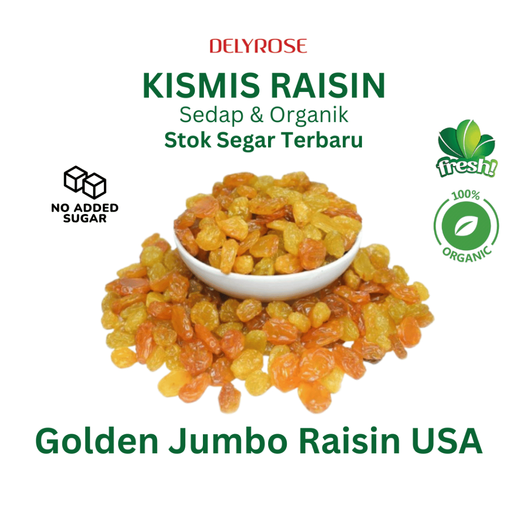 FRESH Kismis Raisin Golden Jumbo Kismis Kuning California USA Segar ...