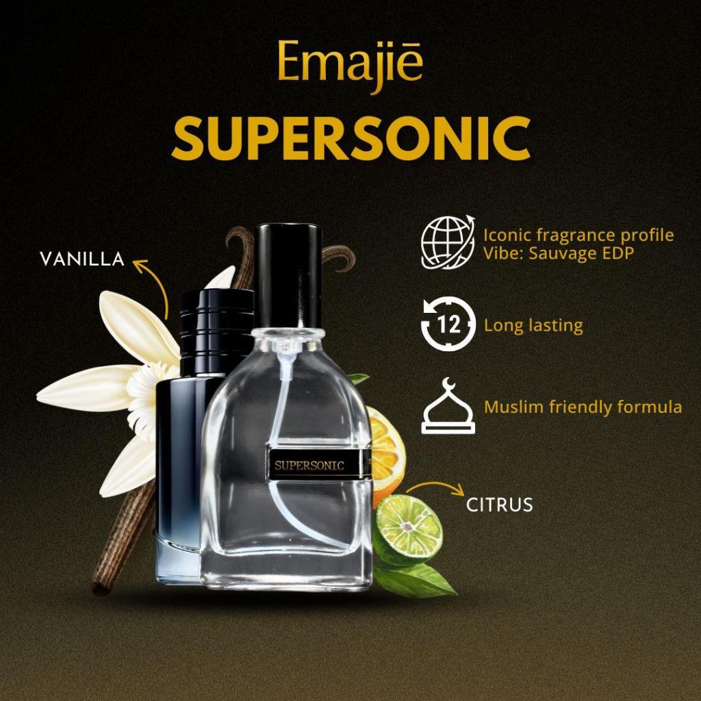 EMAJIE SUPERSONIC Perfume for Men 30ml Long Lasting Muslim Friendly ...