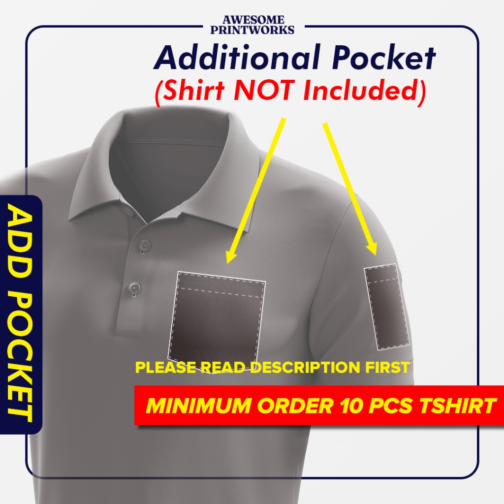 Additional Custom Pocket. Chest Pocket / Sleeve Pocket/ Pen Pocket for ...