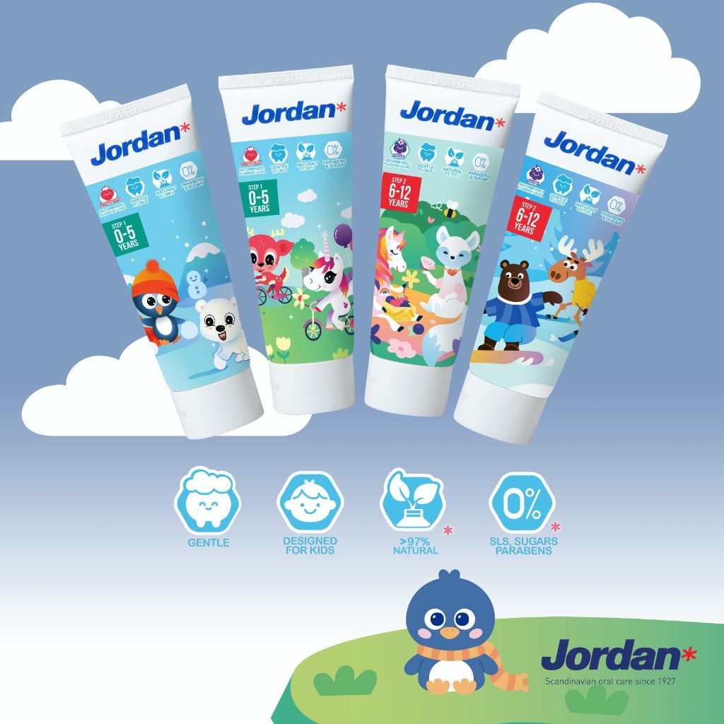 JORDAN Toothpaste Step 1 (0-5 years) , Step 2 (6-12 years) | Shopee ...