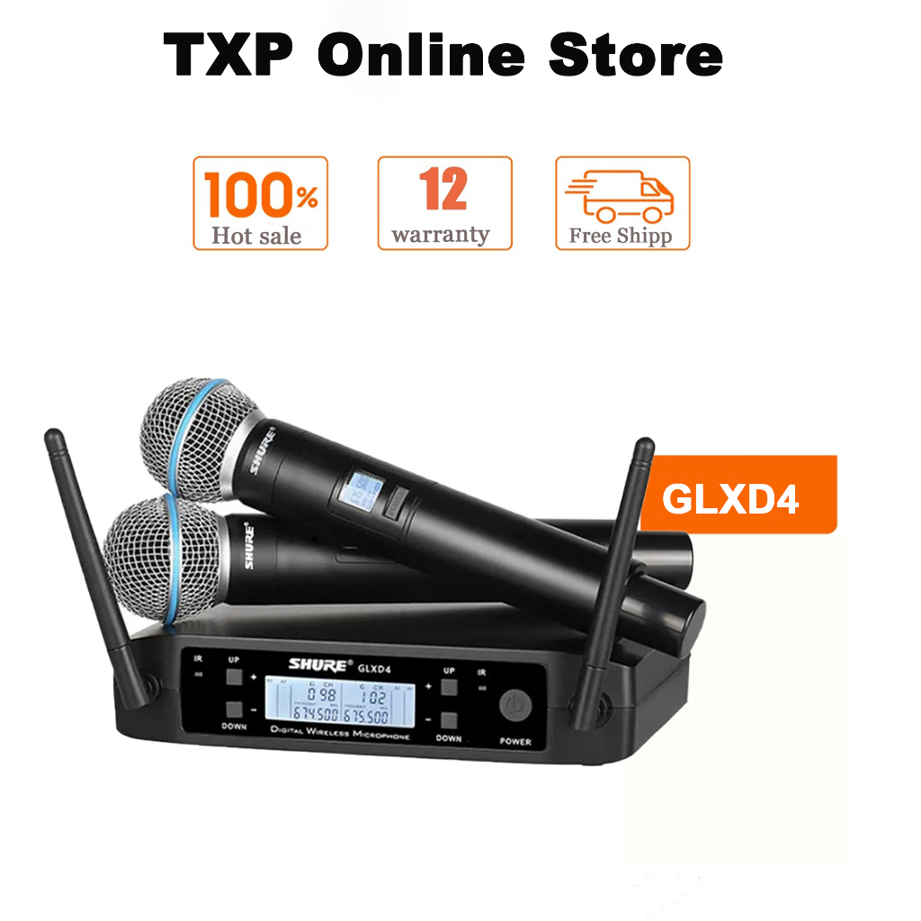 Shure GLXD 4 Wireless UHF Microphone All Rounder for Karaoke and Stage Performance Brilliance ...