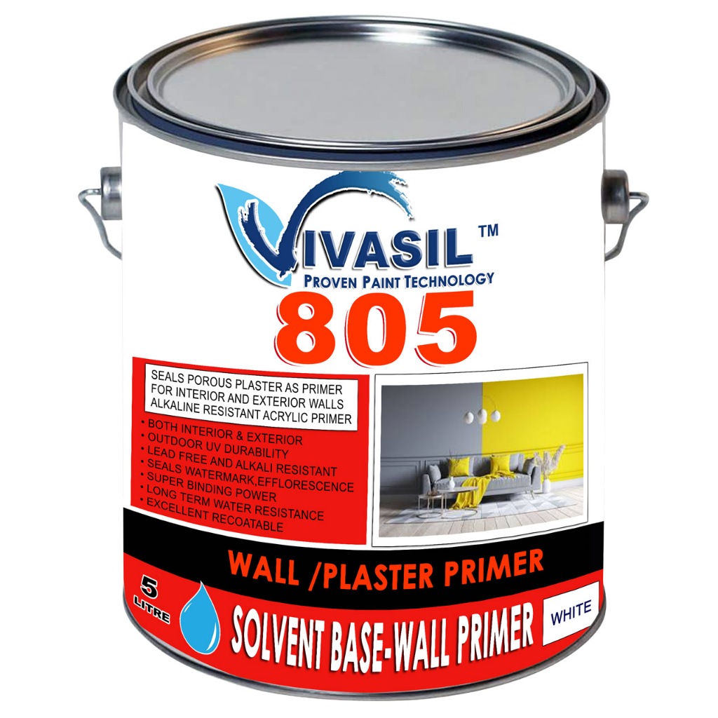 5L VIVASIL 805 WALL OR PLASTER PRIMER-SOLVENT BASE WALL PRIMER-UNDERCOAT/PRIMER /SEALER/BASE ...