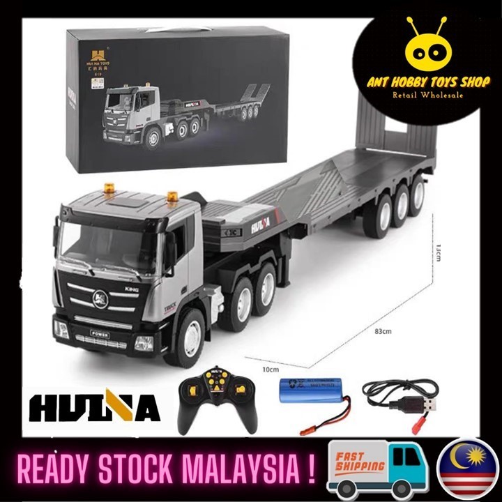 (NEW25) HUINA 1318 RC Truck Platform RC Trailer 9CH 2.4G Remote Control Truck Tractor Radio ...