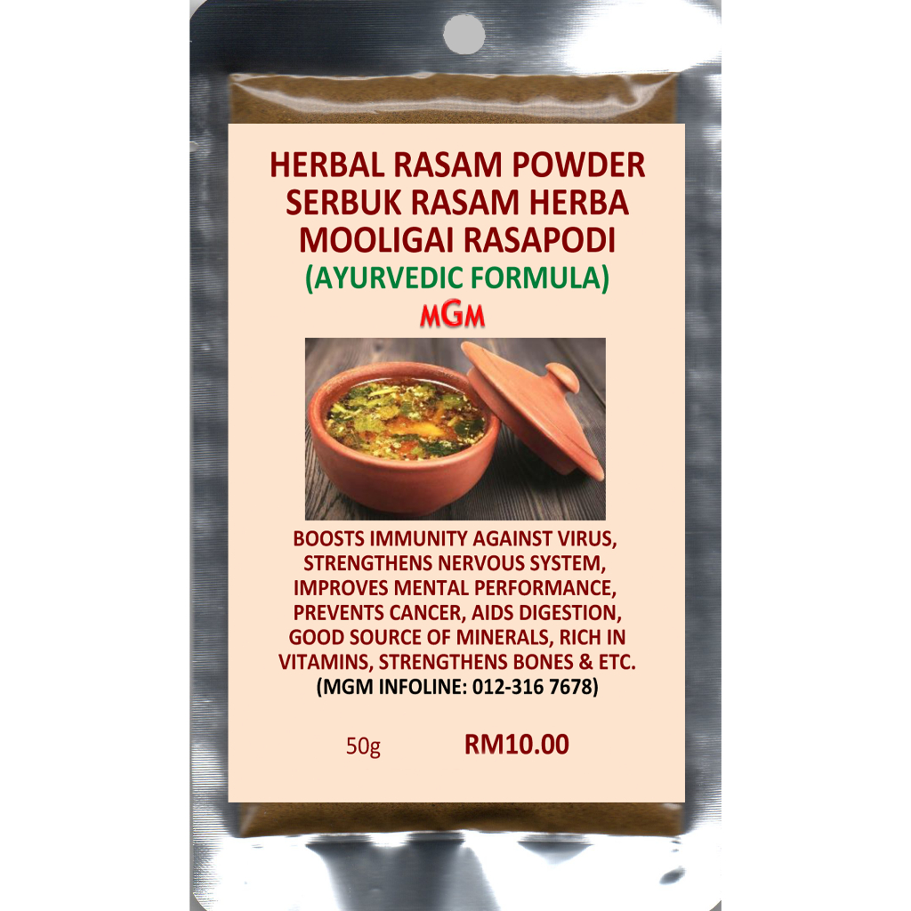 Herbal Rasam Powder - Mooligai Rasa Podi - Serbuk Rasam Herba ...