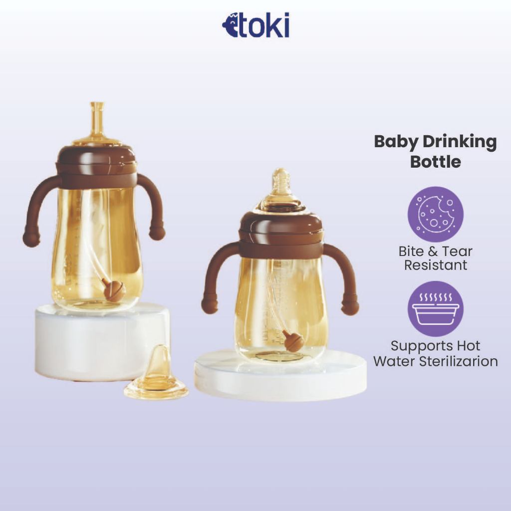Toki - 240ml/300ml Baby Feeding Drinking Bottle Kids Portable Bottle ...