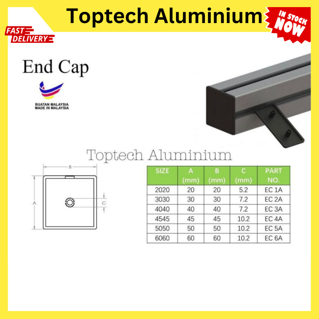 [Ready Stock/Fast Delivery] End Cap Aluminium Profile 2020 3030 4040 ...