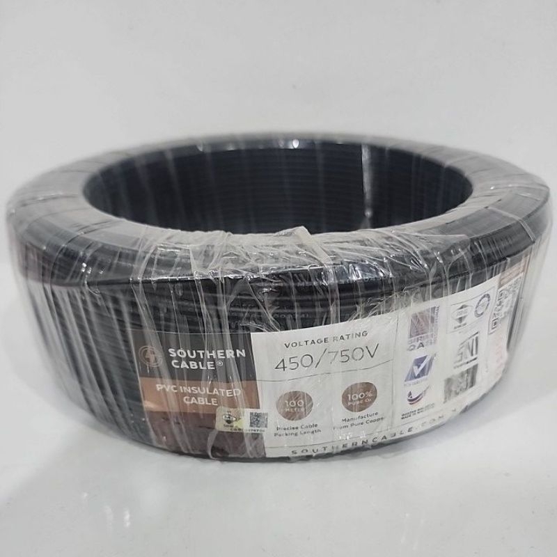 SOUTHERN 4MM 450/750V 100 METER BLACK PVC CABLE | Shopee Malaysia