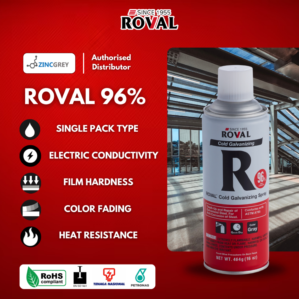 ROVAL 96% COLD GALVANIZING COMPOUND SPRAY 420ML | Shopee Malaysia
