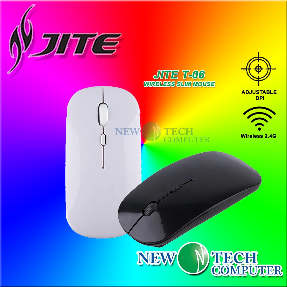 JITE T-06 Wireless Mouse 2.4Ghz Nano USB Receiver Optical Adjustable ...