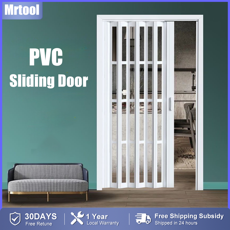 PVC Sliding door folding door partition rail door kitchen bathroom ...