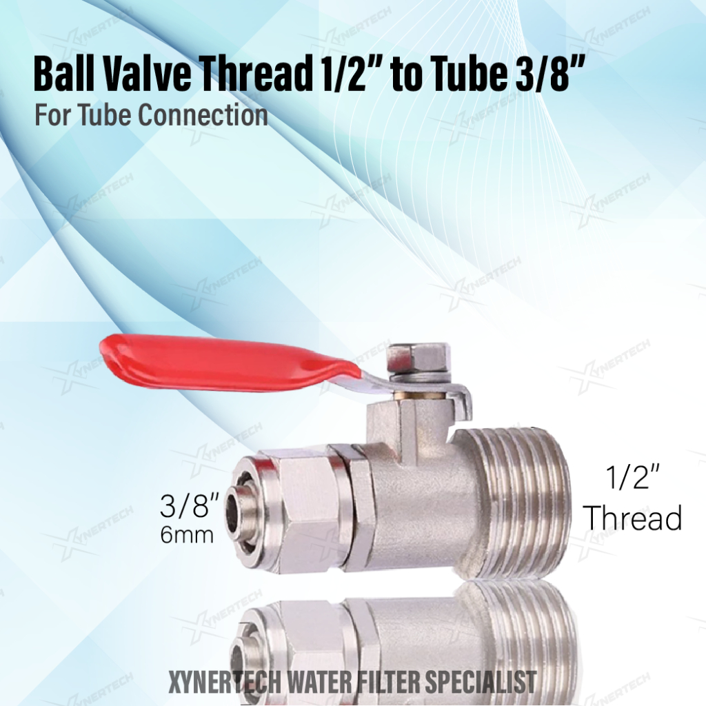Ball Valve 1/2" to 3/8" Inch Male Thread to Tube Connection For Water ...