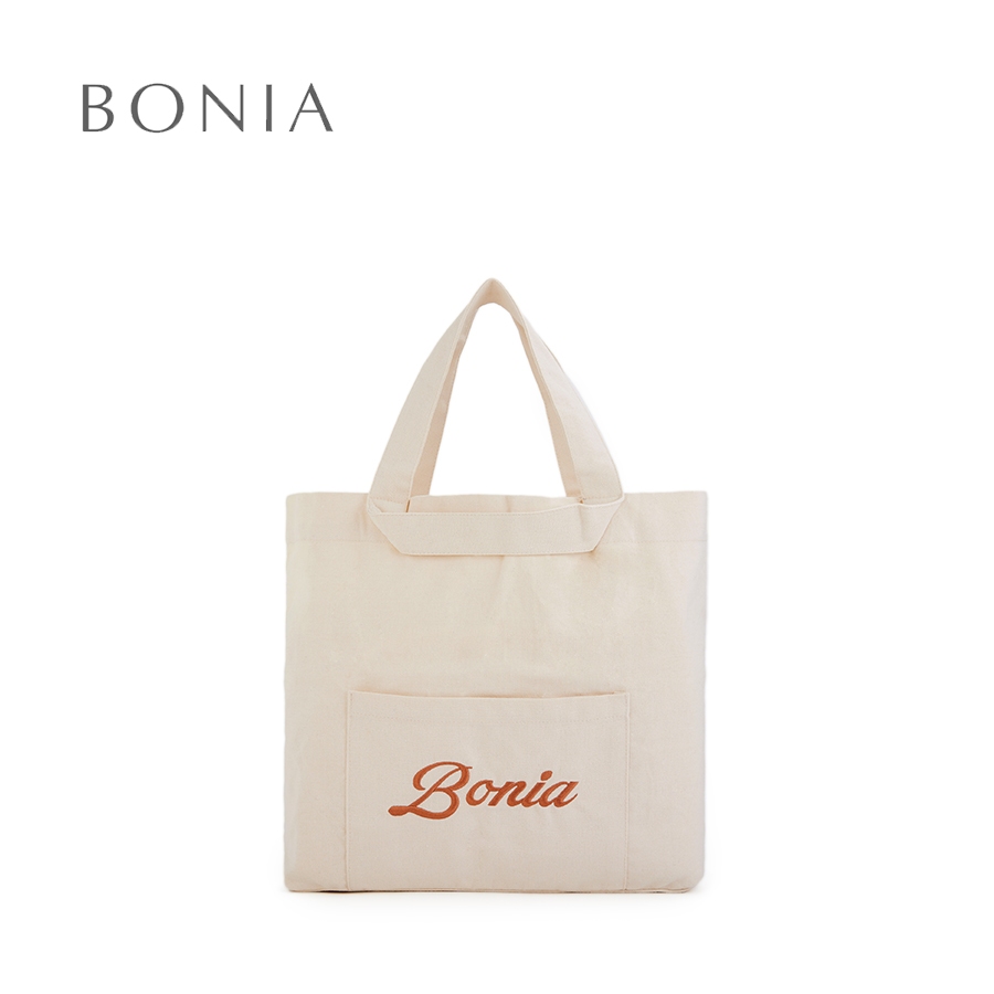 Bonia Beige Canvas Tote Bag | Shopee Malaysia