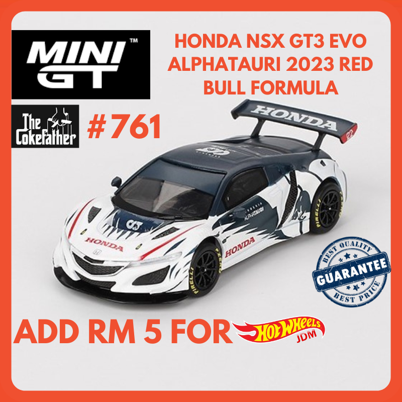 MINI GT 761 Honda NSX GT3 EVO AlphaTauri Yuki Tsunoda 2023 Red Bull ...