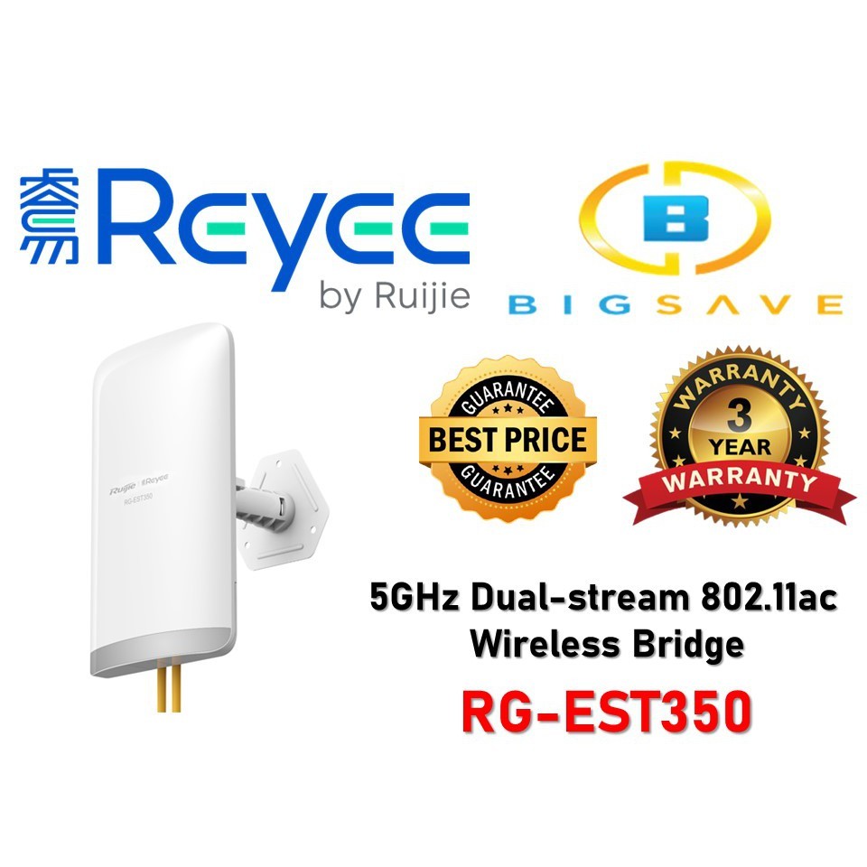RUIJIE REYEE RG-EST350 V2 5GHZ DUAL-STREAM 802.11AC 5KM WIRELESS BRIDGE ...
