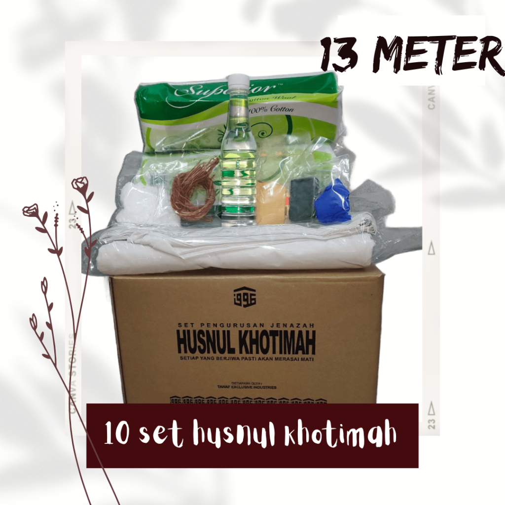 10 KOTAK SET LENGKAP JENAZAH SET PERSIAPAN DIRI 13 METER 10 SET HUSNUL ...