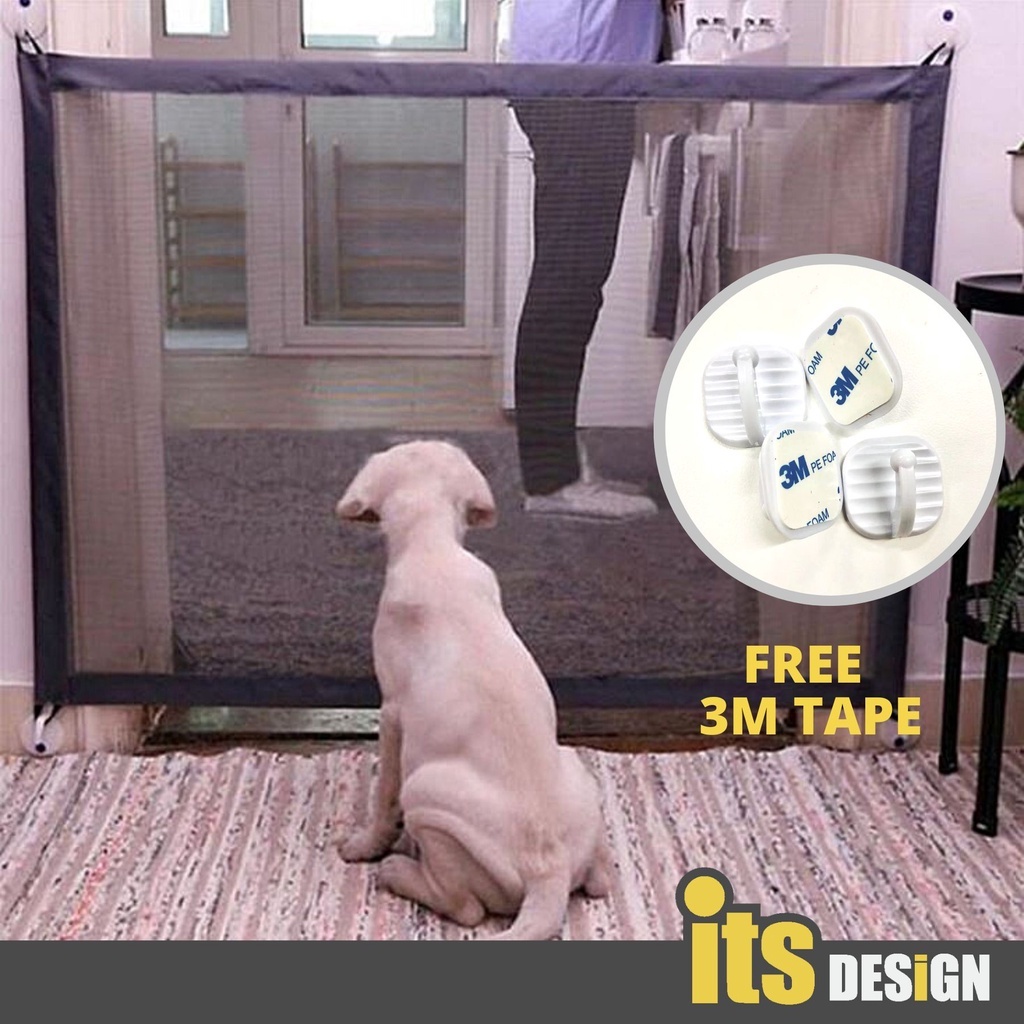 Pagar Jaring Kucing Pet Dog Magic Gate Safety Cat Mesh Net Fence Safe ...