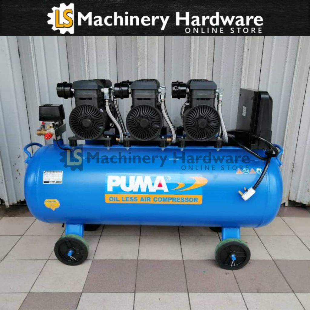 PUMA Force120 6HP 120L Oil Free Silent Air Compressor (1450W*3motor ...