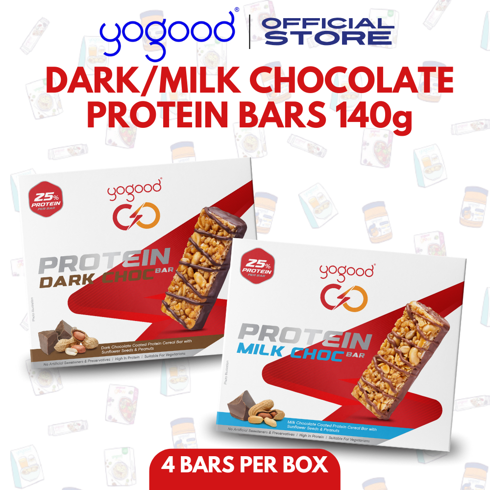 Yogood Go Protein Bars Milk Chocolate/Dark Chocolate 140g | Shopee Malaysia