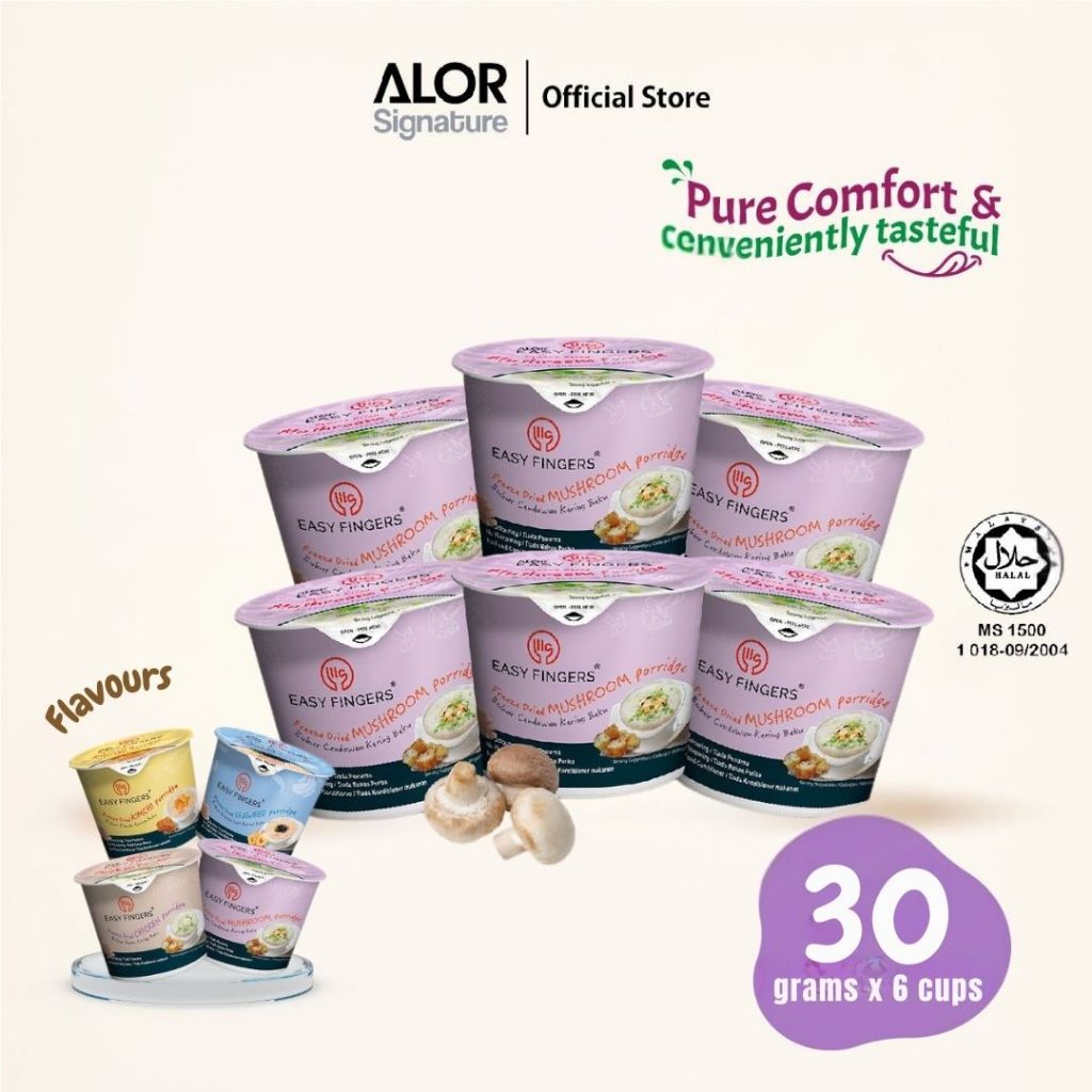 ALOR Easy Fingers Freeze Dried Porridge- 6 Cups (30g/cup) | Shopee Malaysia