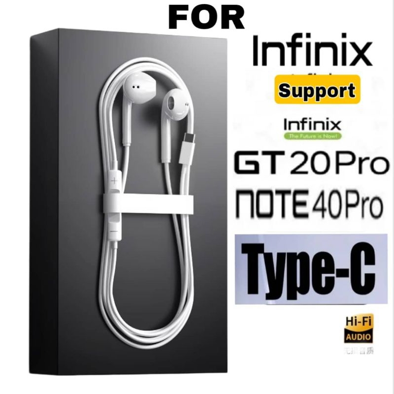 [TYPE-C EARPHONES] FOR Infinix GT 20 Pro ,Note 50 , 40 Pro Type C ...