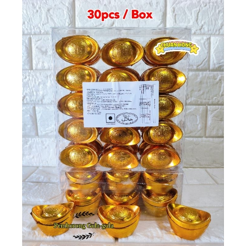 Gold Ingot Chocolate 30pcs / Box 金元宝巧克力 | Shopee Malaysia
