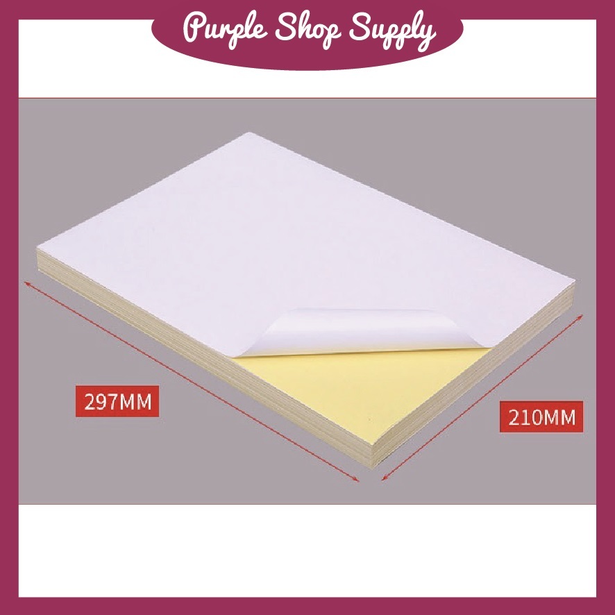 A4 Waterproof Sticker / Mirrorkote Sticker / Kraft Sticker / PP Matte ...