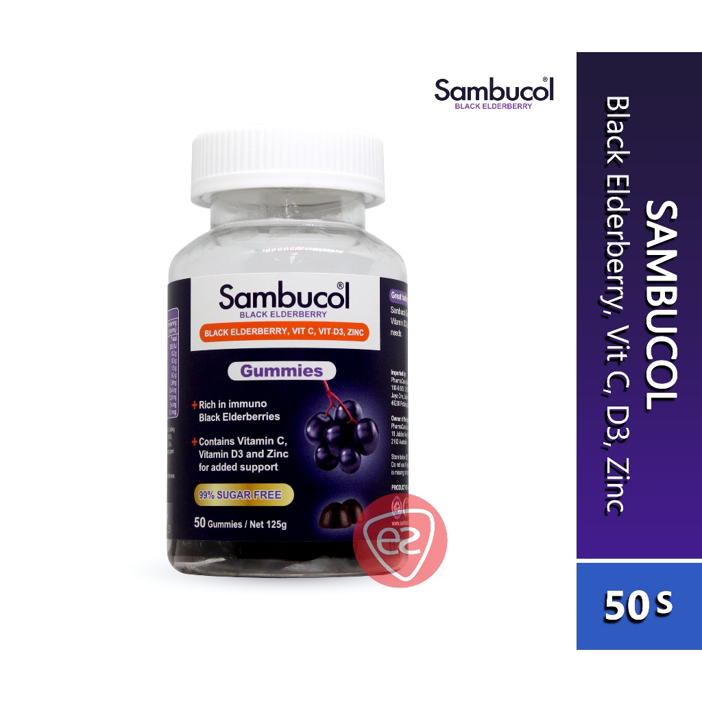 Sambucol Black Elderberry, Vitamin C, Vitamin D3, Zinc Original Gummies ...