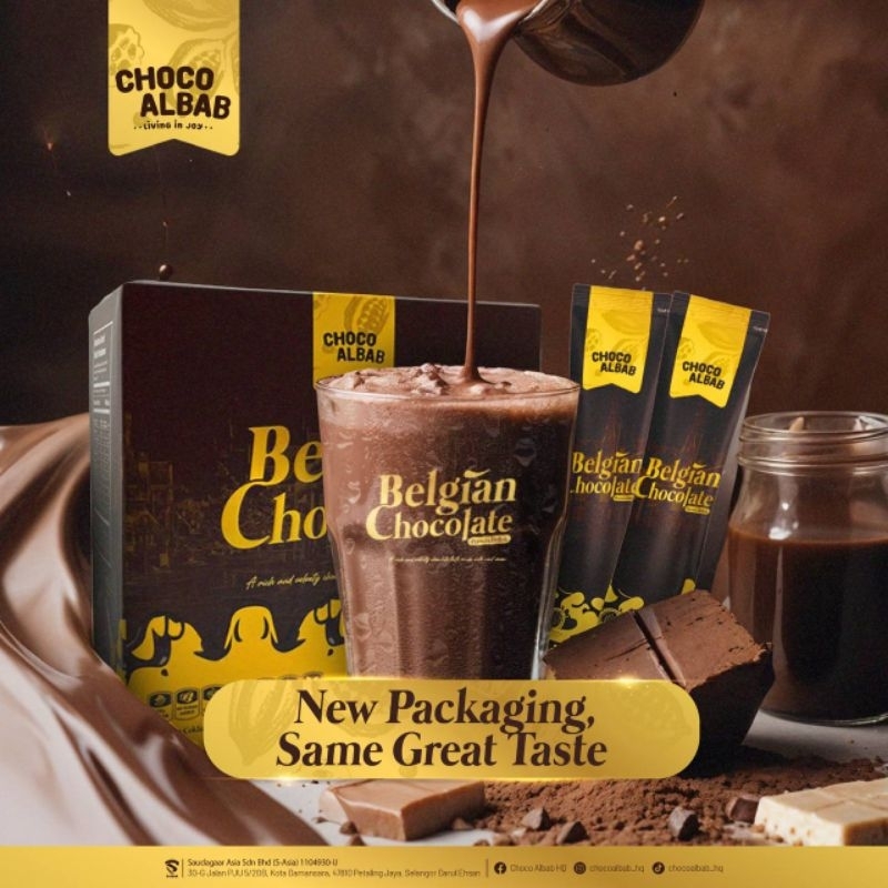 [New Packaging] BELGIAN CHOCOLATE DRINK | READY STOCK| 20 sachet ...