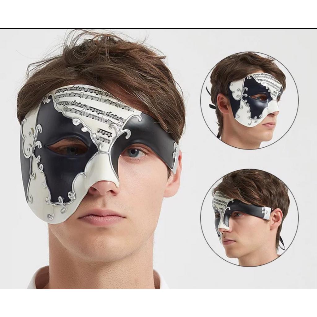 ⚡Ready Stock⚡ Phantom Prince Masquerade Mask Half Face Male Party Mask ...