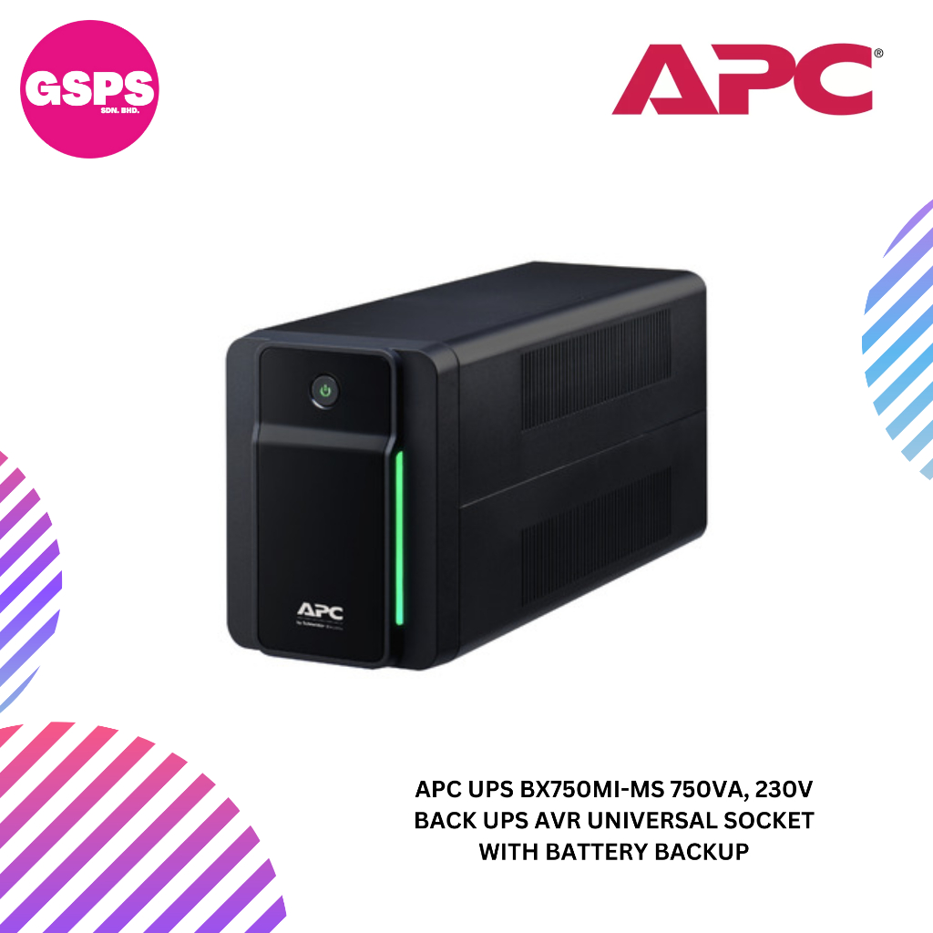 APC UPS BX750MI-MS 750VA, 230V BACK UPS AVR UNIVERSAL SOCKET WITH ...