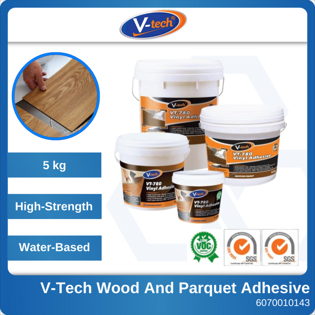 V-Tech 5kg VT-780 Vinyl Adhesive Water-based Vinyl Flooring Adhesive ...