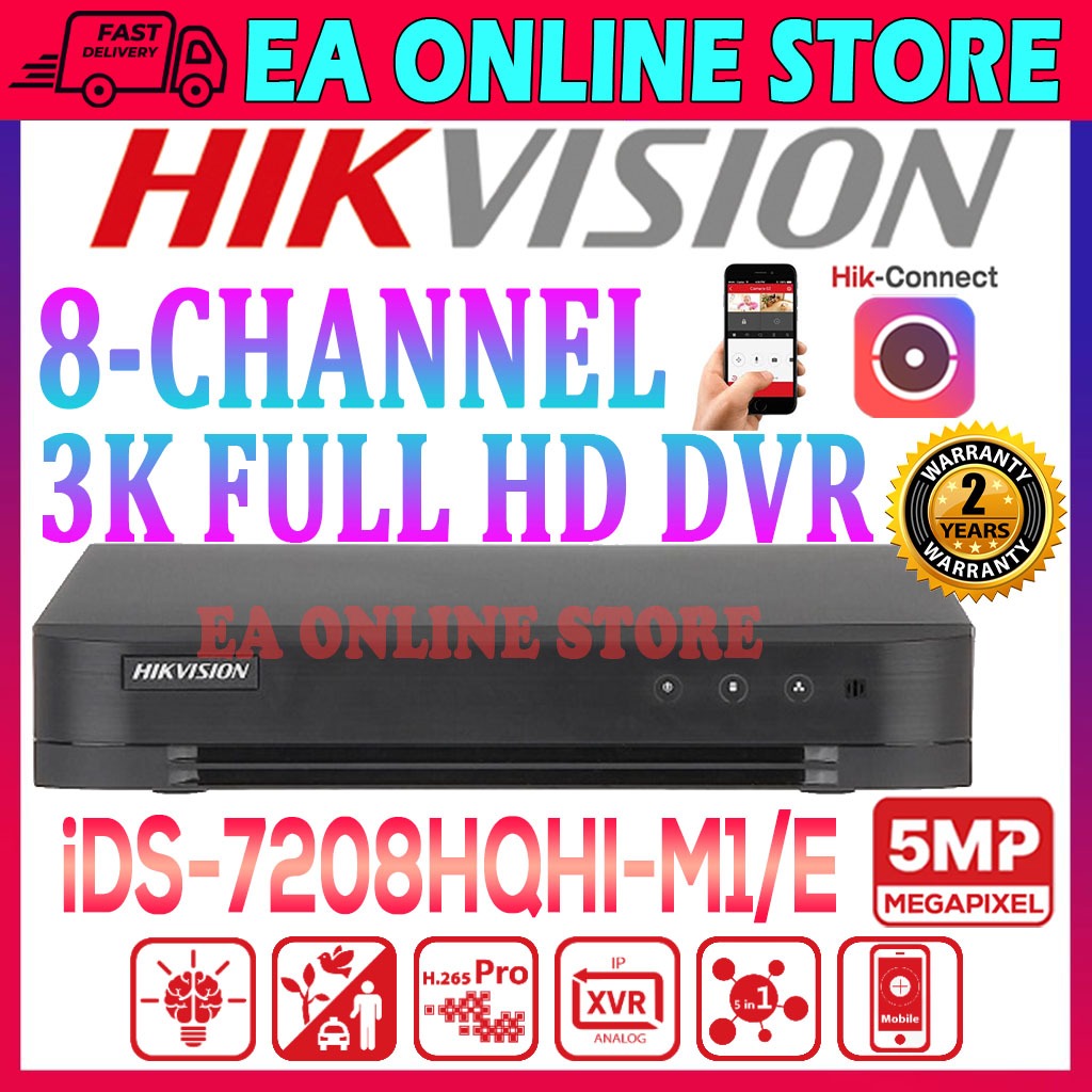 HIK HIKVISION 8 CHANNEL 5.0MP 1920P CCTV DVR DS-7208HQHI-K1/E 8CH ...