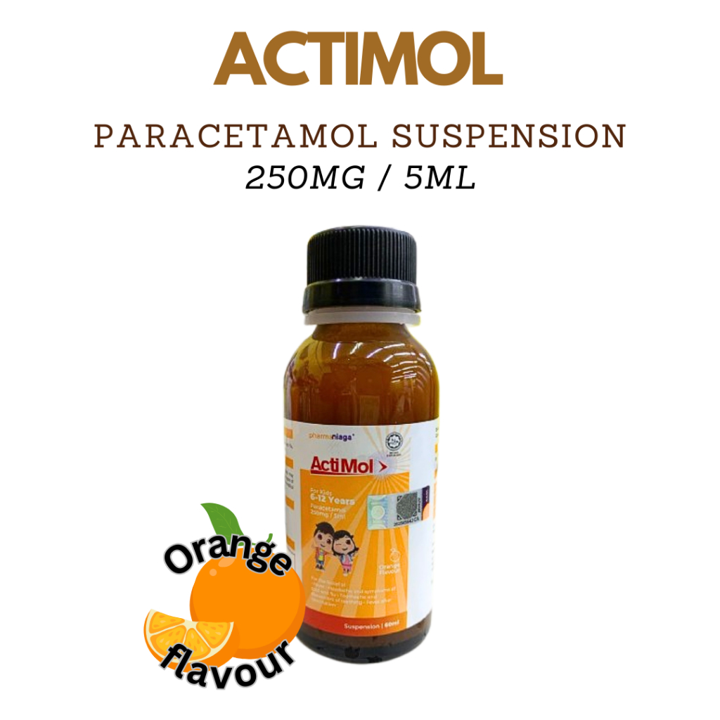 ACTIMOL Paracetamol Suspension 250mg/5ml 60ml | Shopee Malaysia