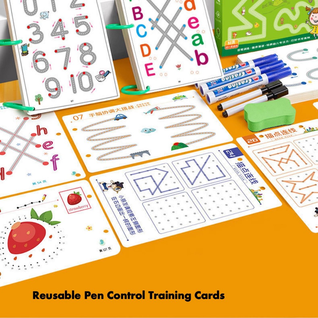 TT16 Pen control writing training book Erasable Training Cards ...