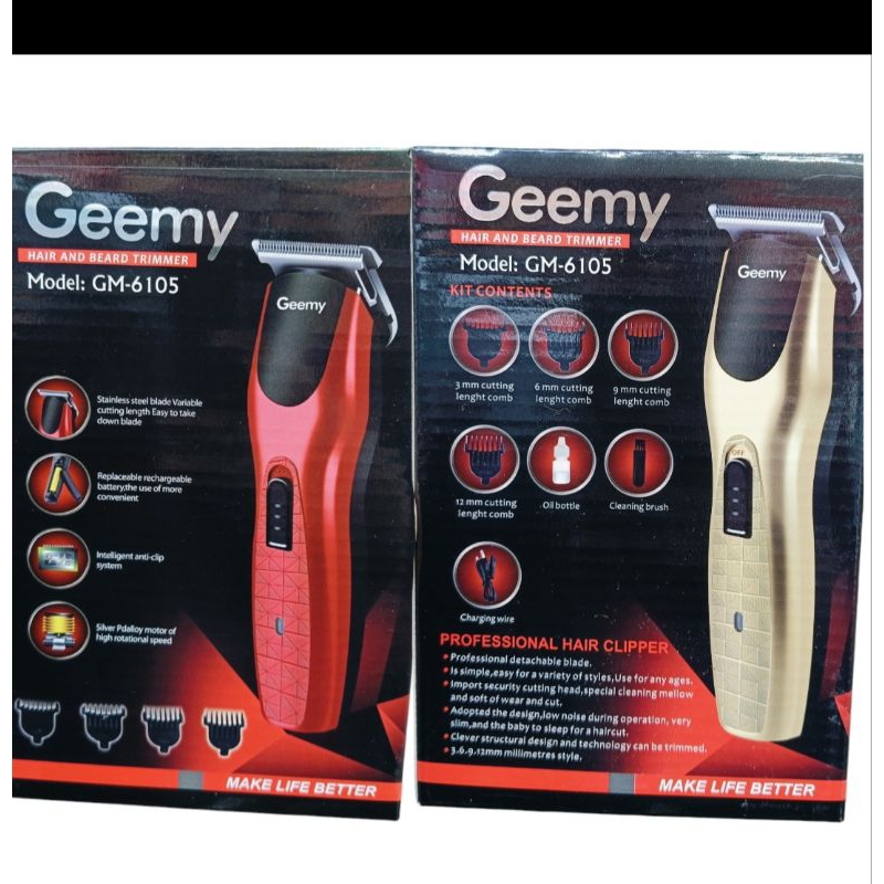 Geemy GM-6105 Professional Rechargeable HAIR And BEARD Trimmer, high ...