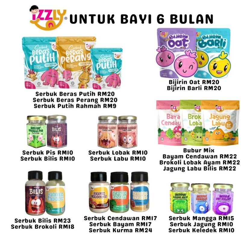 IZZLY BABY FOOD BABY 6 BULAN MAKANAN BAYI 6 BULAN BUBUR SEGERA BAYI ...