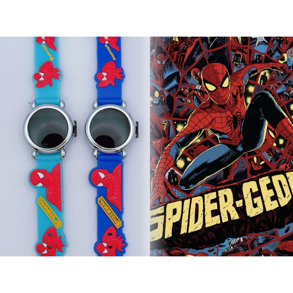 (K60) Jam Tangan Digi / Digital Spiderman Cute Cartoon Kids Watch ...