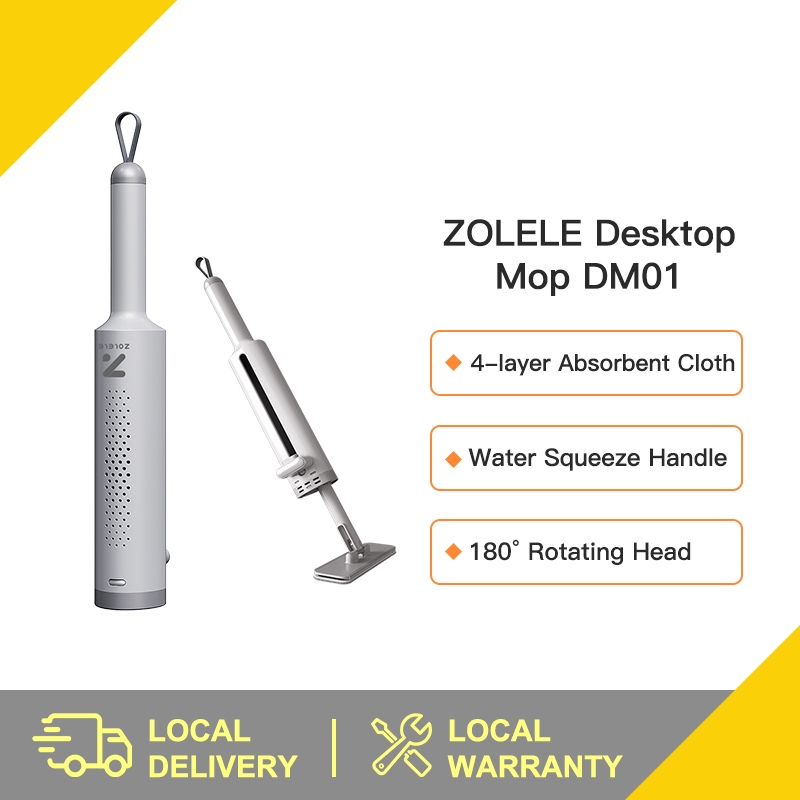 Zolele Mini Desktop Mop Portable Self-Squeeze Small Mop for Small Space ...