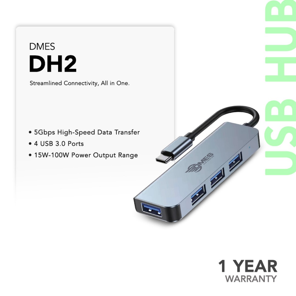 Dmes DH2 USB C Hub Adapter 4 Port USB 3.0 OTG Splitter 5Gbps Transfer Speed Type C Multiport ...